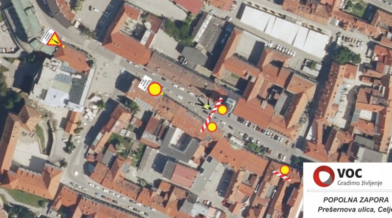 Prešernova ulica v Celju bo v četrtek popolnoma zaprta velik del dneva ...